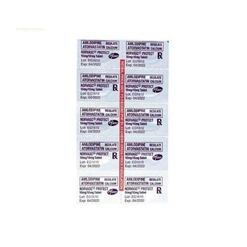 NORVASC PROTECT Amlodipine Besilate / Atorvastatin Calcium 10mg / 10mg ...